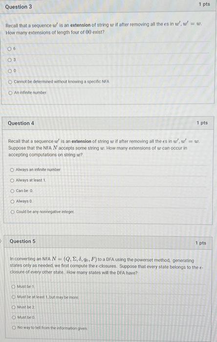 Solved Recall that a sequence w′ is an extension of string w | Chegg.com