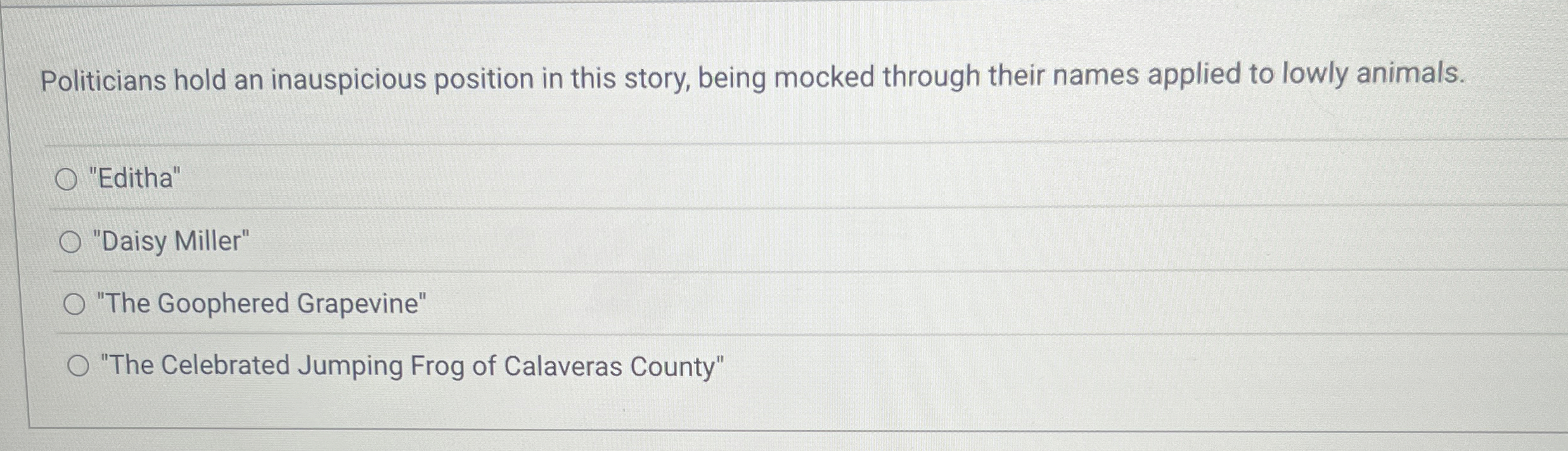 Solved Politicians hold an inauspicious position in this | Chegg.com