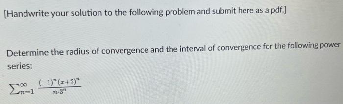 Solved [Handwrite your solution to the following problem and | Chegg.com