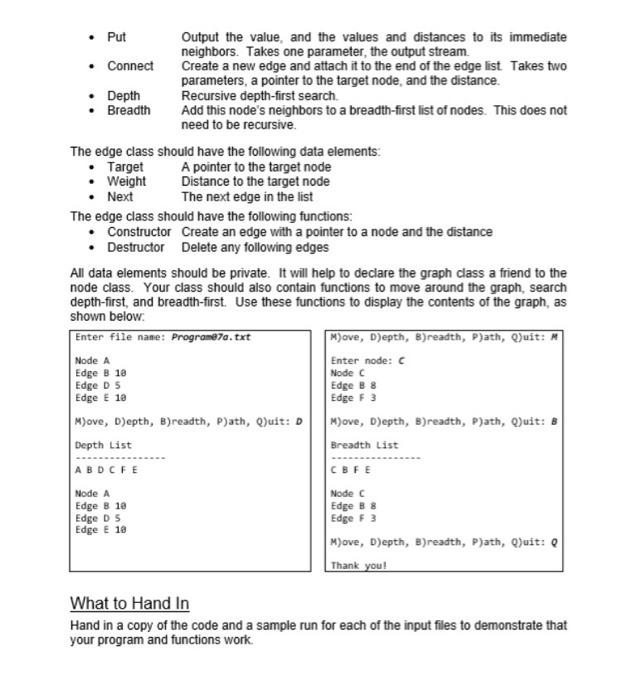 Solved Create a graph class that stores a linked list of | Chegg.com