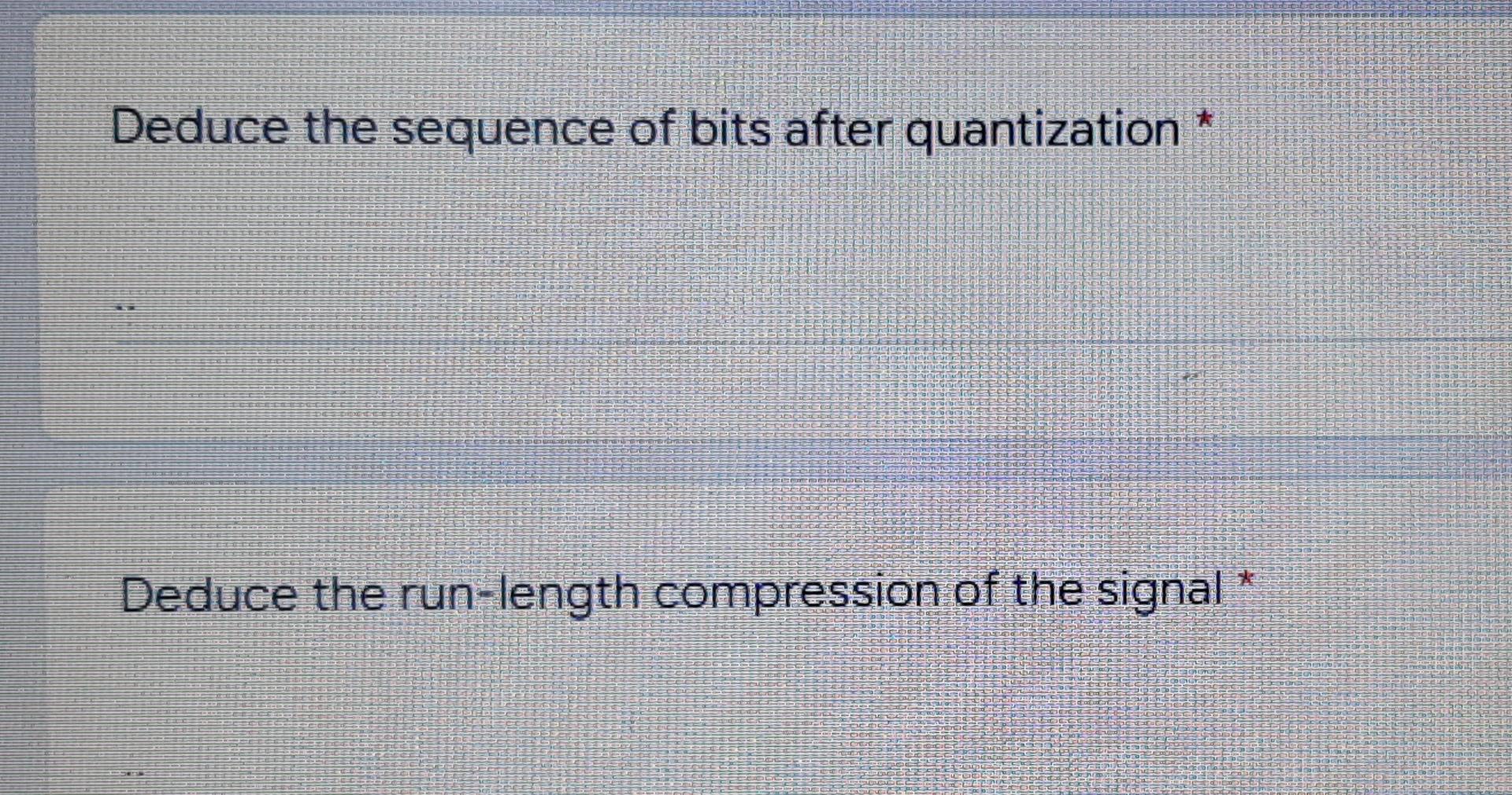 Solved Deduce the sequence of bits after quantization Deduce | Chegg.com