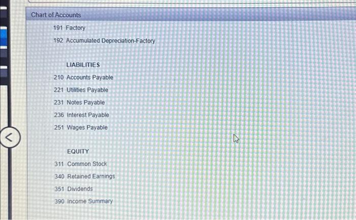 Solved Cost of Production ReportCHART OF ACCOUNTS191 Factory | Chegg.com