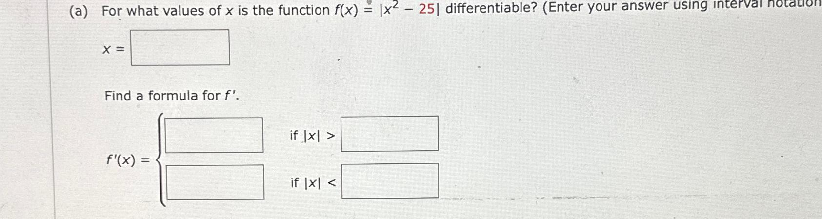Solved (a) ﻿For what values of x ﻿is the function | Chegg.com