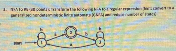Solved 3. NFA to RE ( 30 points): Transform the following | Chegg.com