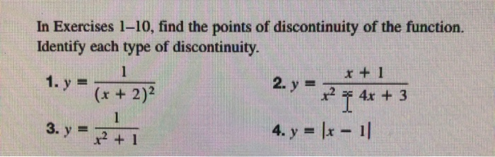 Solved In Exercises 1-10, find the points of discontinuity | Chegg.com