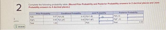 Solved Complete the following probability table. (Round | Chegg.com Solved Complete the following probability table. (Round | Chegg.com