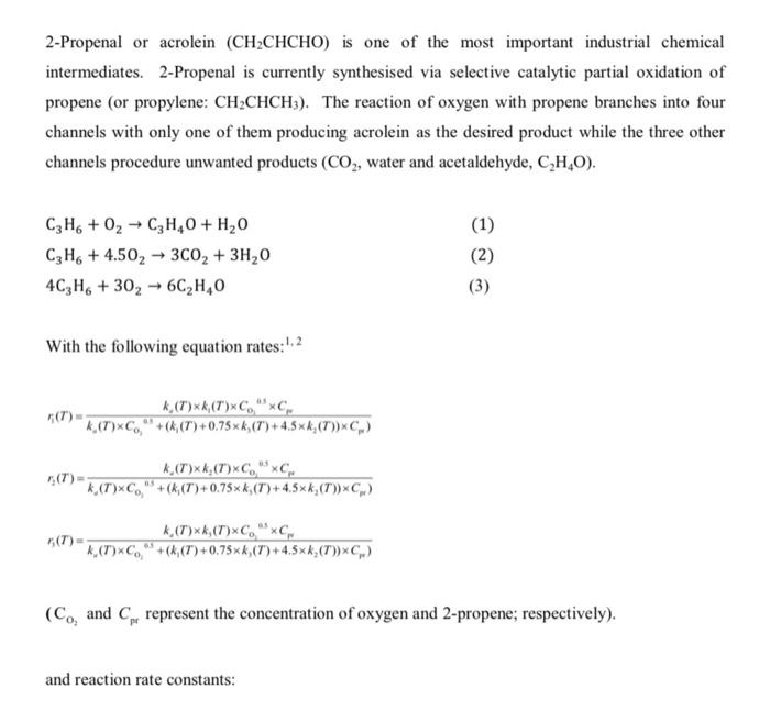 2-Propenal or acrolein (CH2CHCHO) is one of the most | Chegg.com