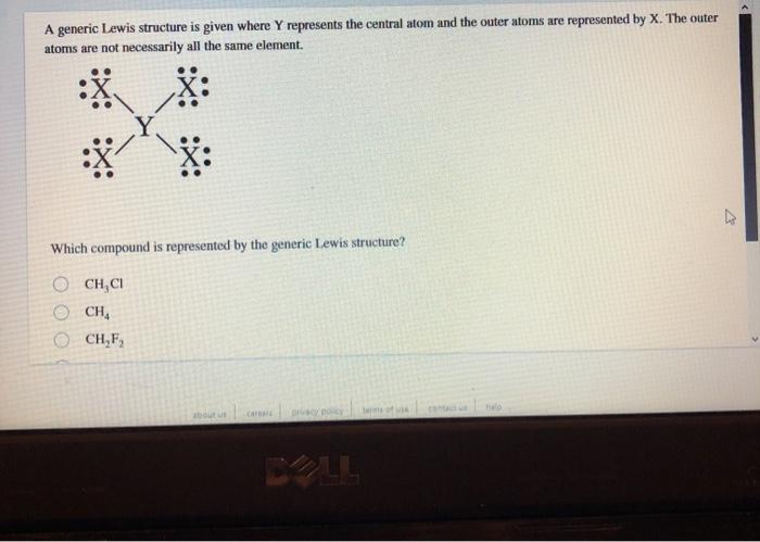 Solved A generic Lewis structure is given where Y represents | Chegg.com