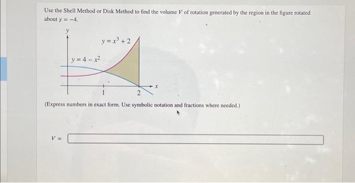 Use the Shell Method or Disk Method to find the | Chegg.com