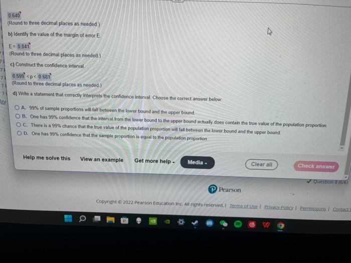 Solved Use the sample data and confidence level given below | Chegg.com
