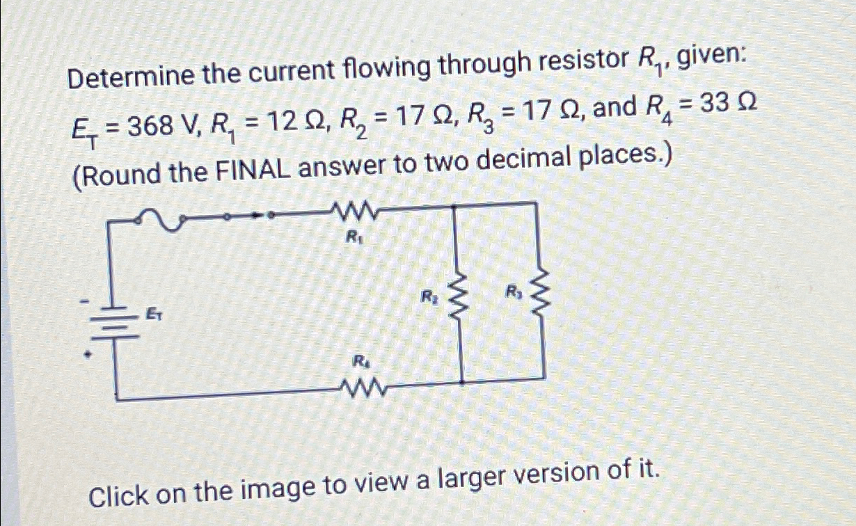 Solved Determine the current flowing through resistor R1, | Chegg.com