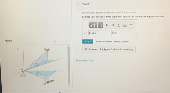 Solved Determine the distance d between A and B at this | Chegg.com