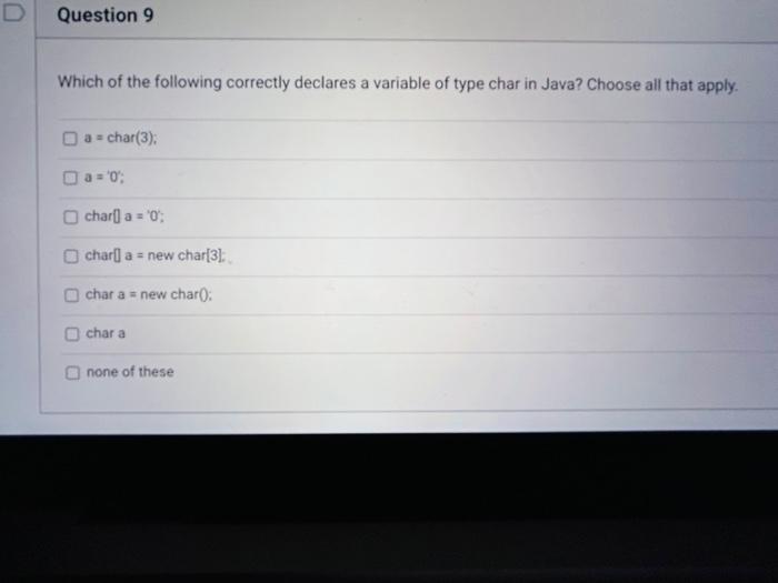 Solved Which of the following are valid Java Identifiers? | Chegg.com