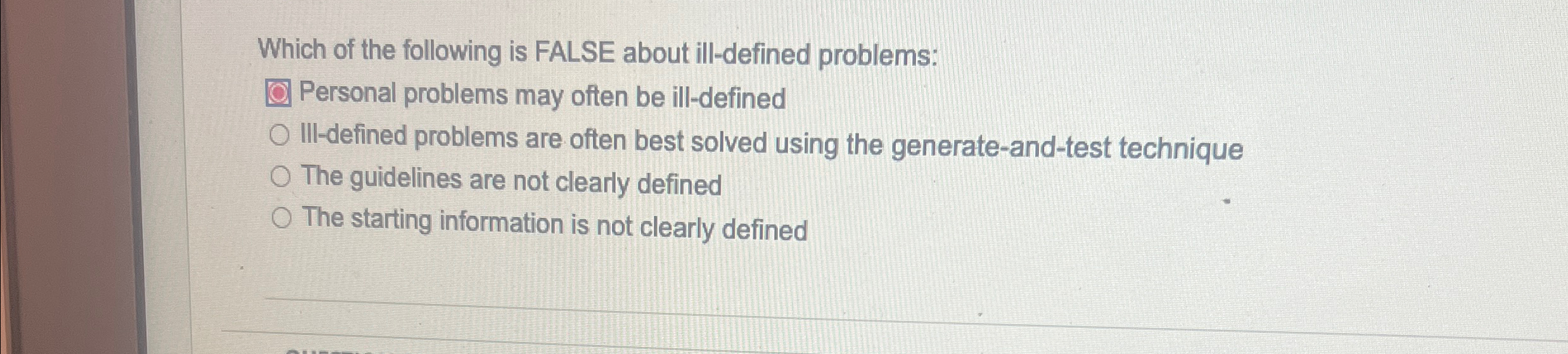 Solved Which of the following is FALSE about ill-defined | Chegg.com