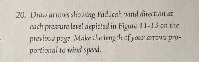 Solved 20. Draw arrows showing Paducah wind direction at | Chegg.com