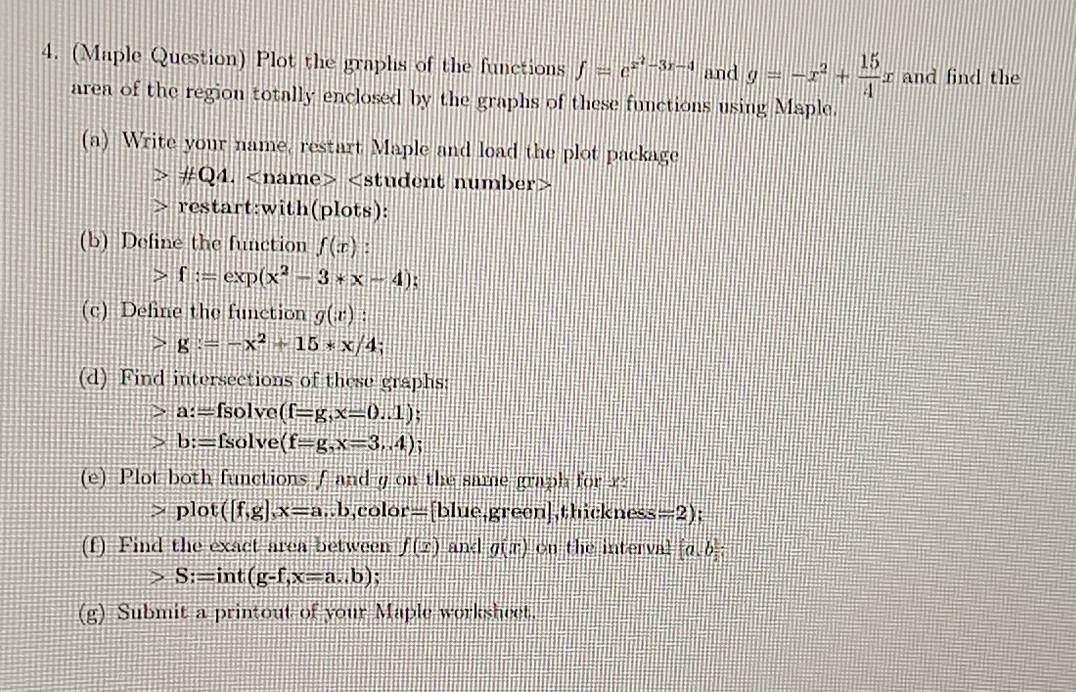 Solved (Maple Question) ﻿Plot the graphis of the functions | Chegg.com