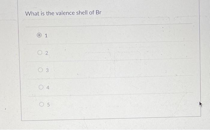Solved What is the valence shell of Br 1 2 3 4 5 | Chegg.com