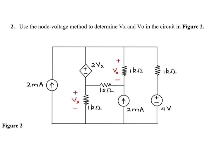 Solved 2. Use the node-voltage method to determine Vx and Vo | Chegg.com
