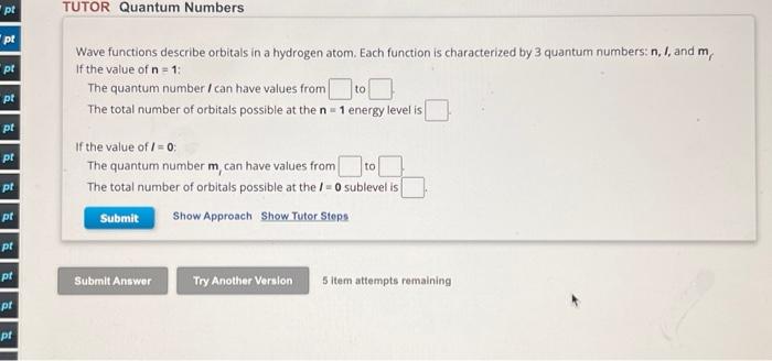 Solved Wave functions describe orbitals in a hydrogen atom. | Chegg.com
