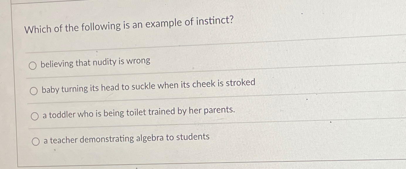 Solved Which of the following is an example of | Chegg.com