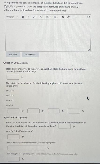 Solved Using a model kit, construct models of methane (CH4) | Chegg.com