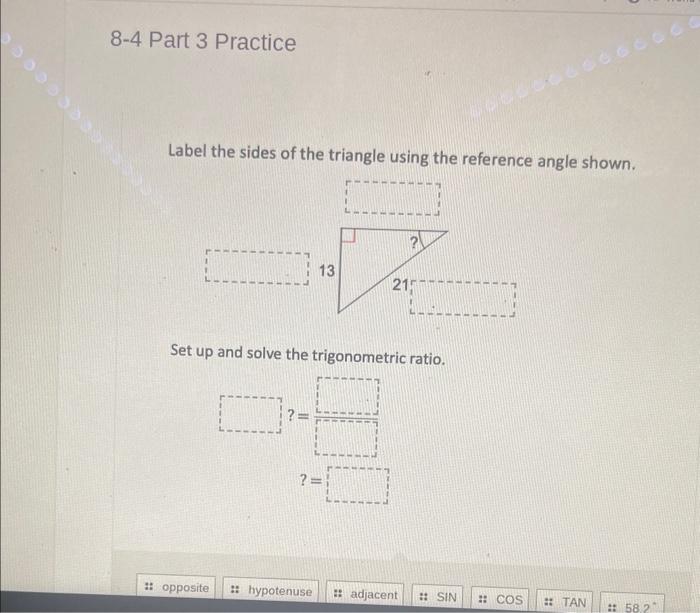 Solved Label the sides of the triangle using the reference | Chegg.com