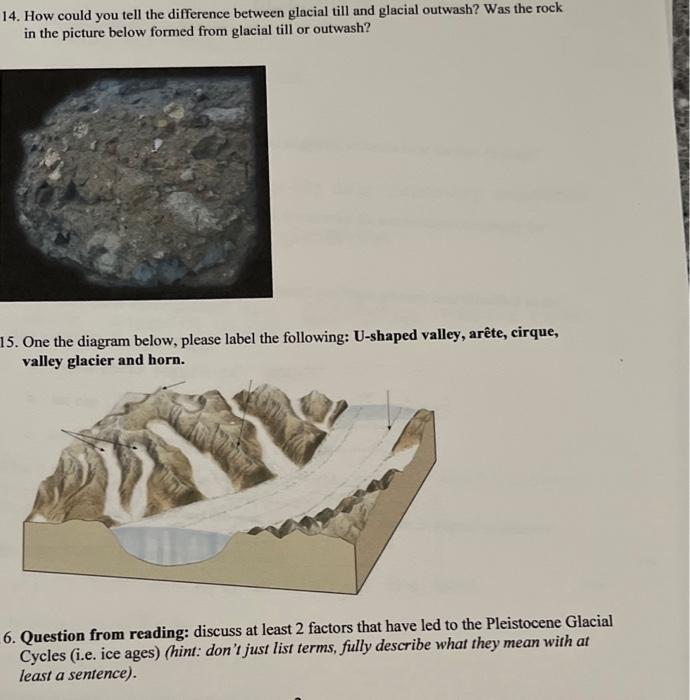 Solved 4. How could you tell the difference between glacial | Chegg.com
