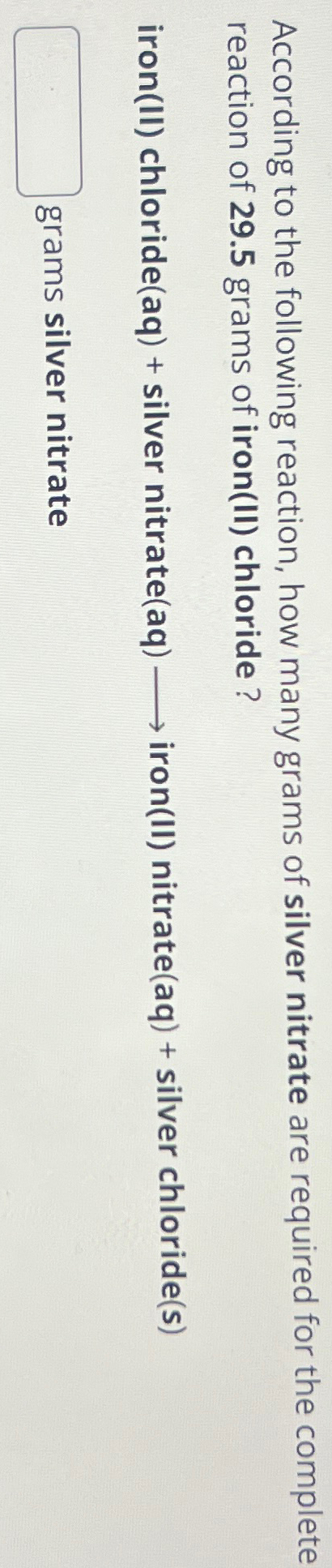 Solved According to the following reaction, how many grams | Chegg.com