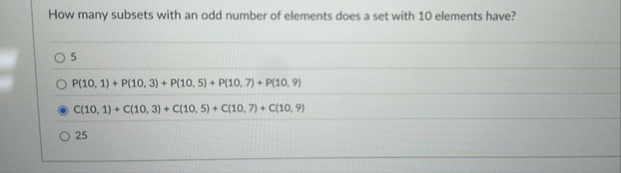 Solved How many subsets with an odd number of elements does | Chegg.com