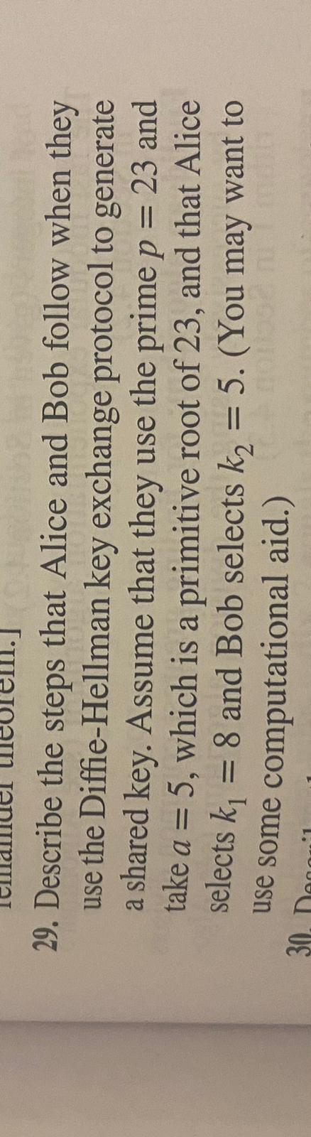 Solved Describe the steps that Alice and Bob follow when | Chegg.com