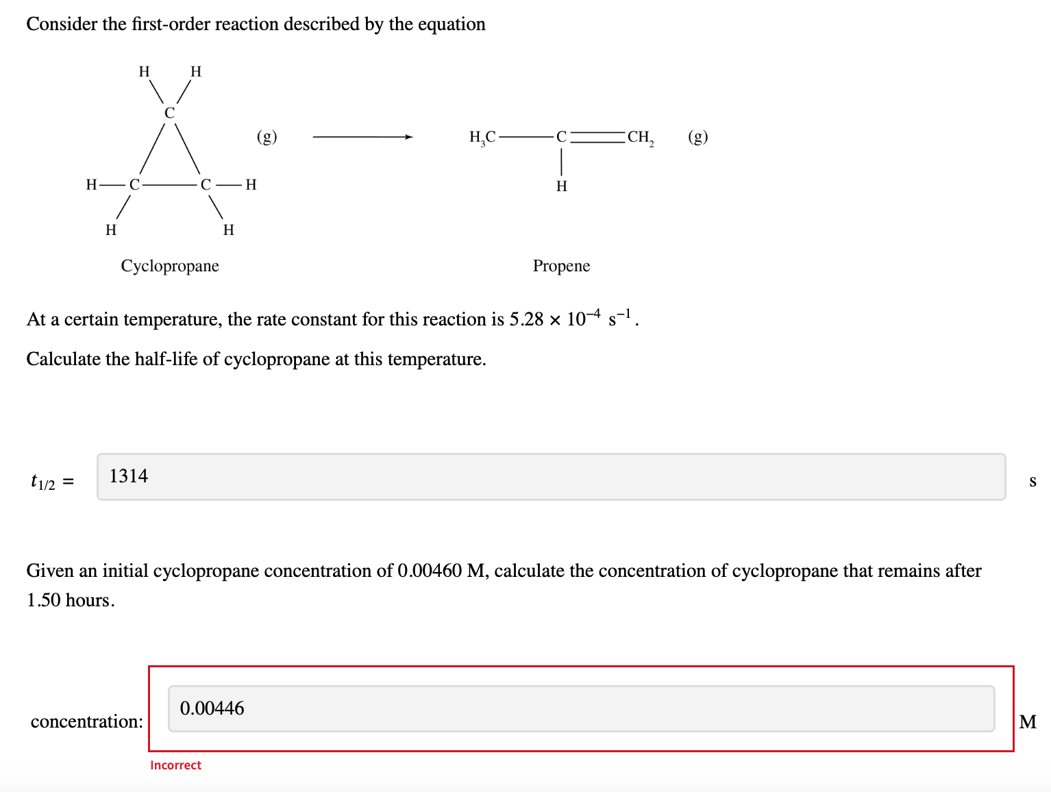 Solved Consider the first-order reaction described by the | Chegg.com