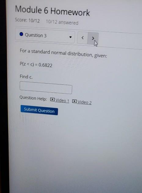 Solved Module 6 Homework Score: 10/12 10/12 answered | Chegg.com