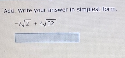 Solved Add. Write your answer in simplest form.-722+4322 | Chegg.com
