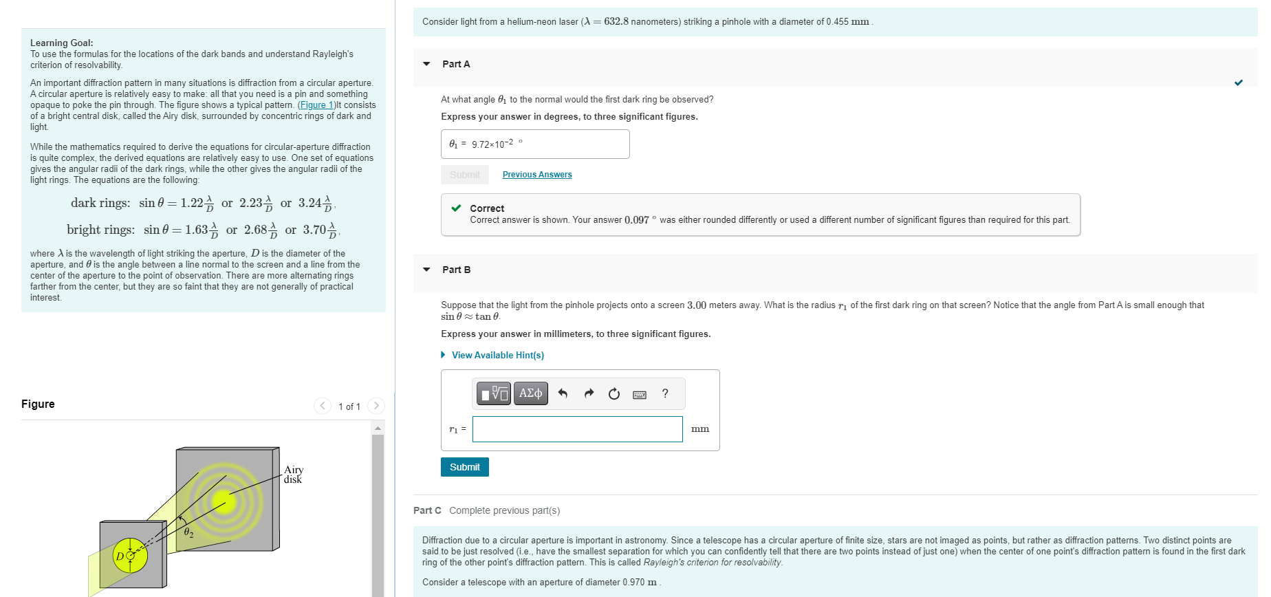 Solved Part B Learning Goal:To use the formulas for the | Chegg.com
