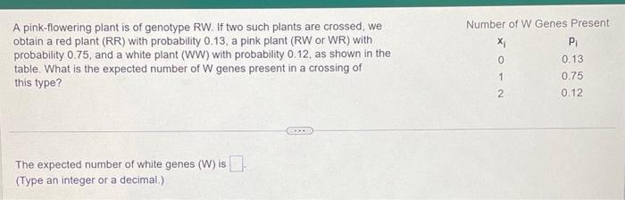 Solved A pink-flowering plant is of genotype RW. If two such | Chegg.com