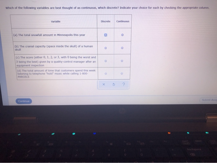 Solved Which of the following variables are best thought of | Chegg.com