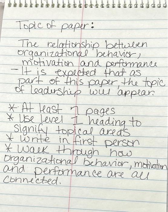 Solved Tople of paper: The relationship between | Chegg.com