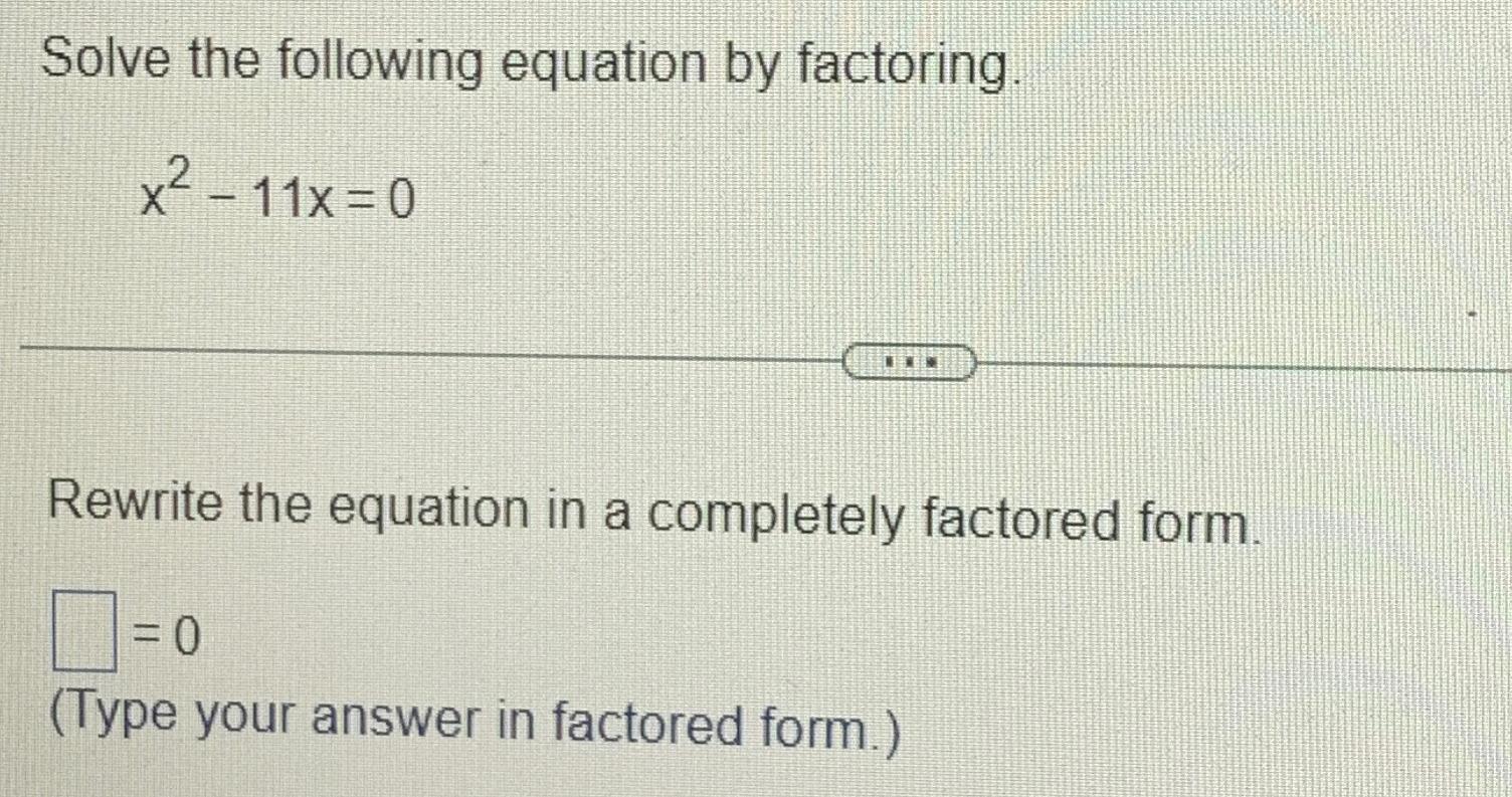 Solved Solve the following equation by | Chegg.com
