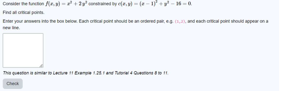 Solved Consider the function f(x,y)=x2+2y2 ﻿constrained by | Chegg.com