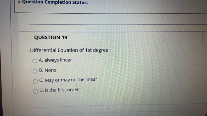 Solved Question Completion Status: QUESTION 19 Differential | Chegg.com