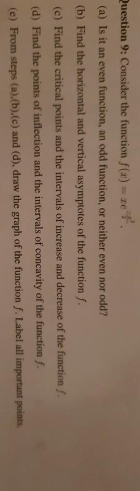 Solved Question 9 Consider The Function Fx Ce A Is 5424