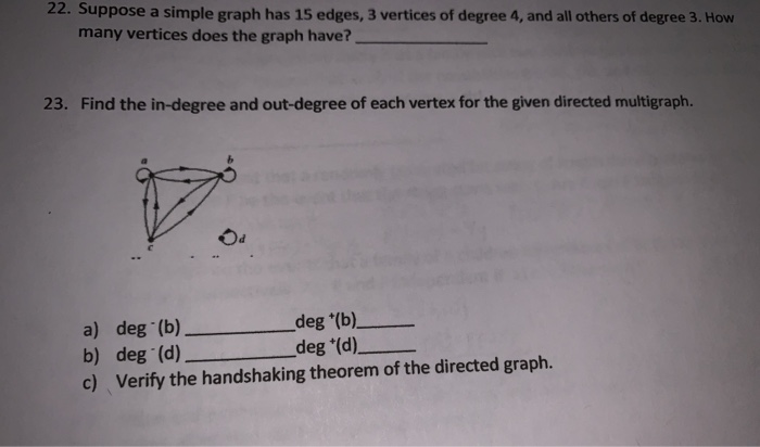 Solved 22. Suppose a simple graph has 15 edges, 3 vertices | Chegg.com Solved 22. Suppose a simple graph has 15 edges, 3 vertices | Chegg.com