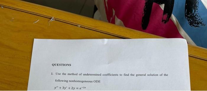 1. Use the method of undetermined coefficients to | Chegg.com