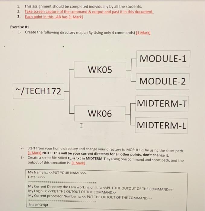 Solved 1. This assignment should be completed individually | Chegg.com