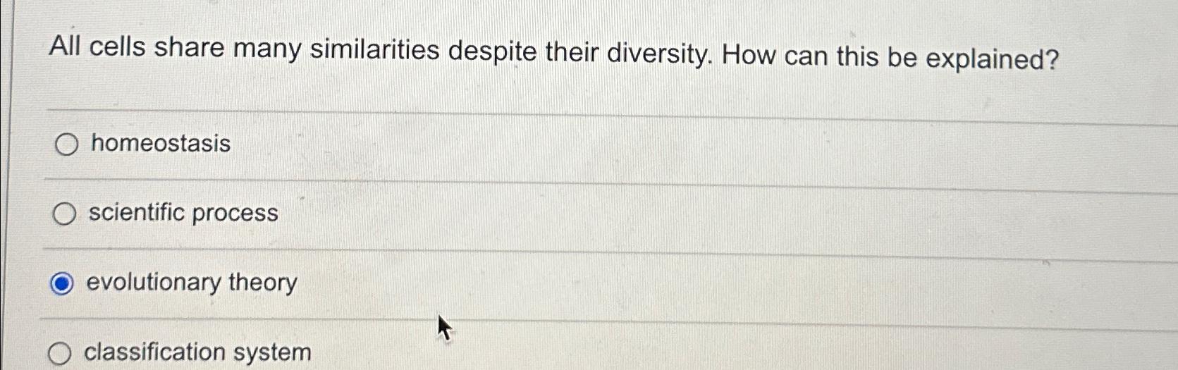 Solved All cells share many similarities despite their | Chegg.com