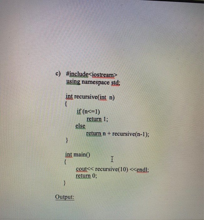 Solved d) #include using namespace std; int whatisThis(int | Chegg.com