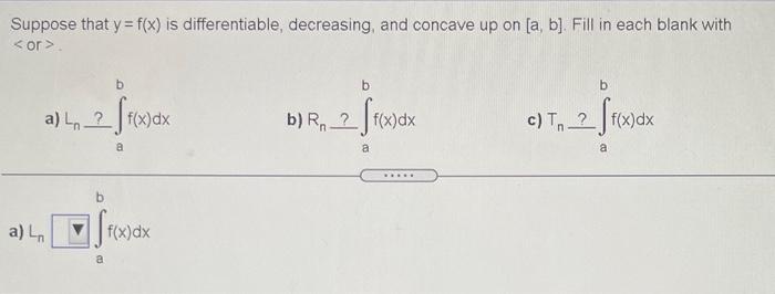 Solved Suppose that y = f(x) is differentiable, decreasing | Chegg.com