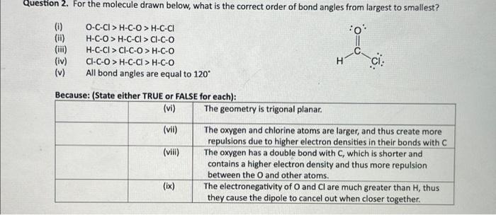Solved Question 2. For the molecule drawn below, what is the | Chegg.com