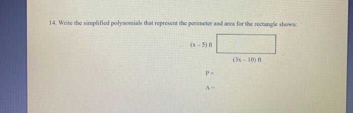 Solved 14. Write the simplified polynomials that represent | Chegg.com
