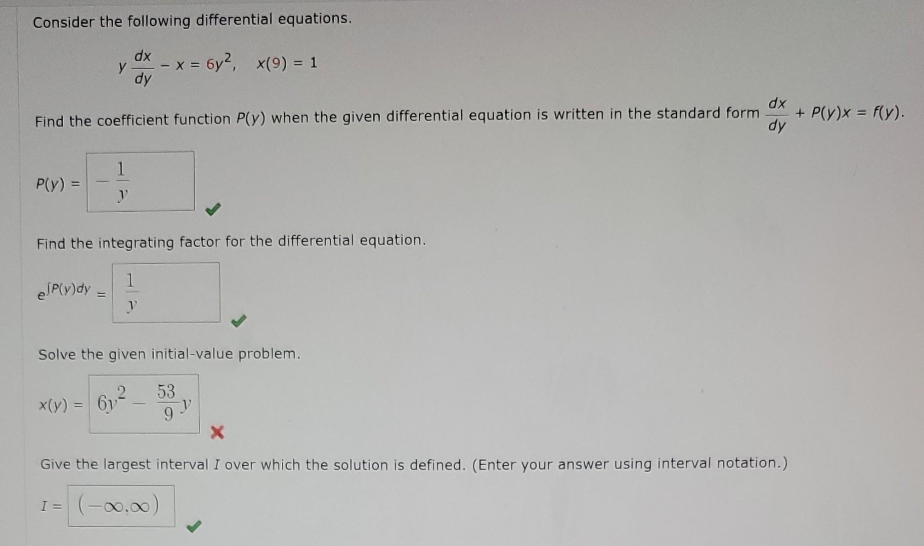 Solved Consider the following differential equations. | Chegg.com